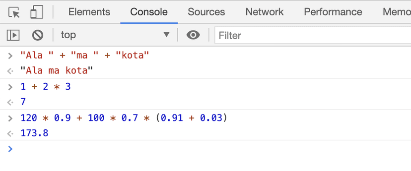 Wartości w JavaScript