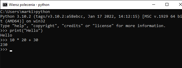 Pierwszy program w Pythonie